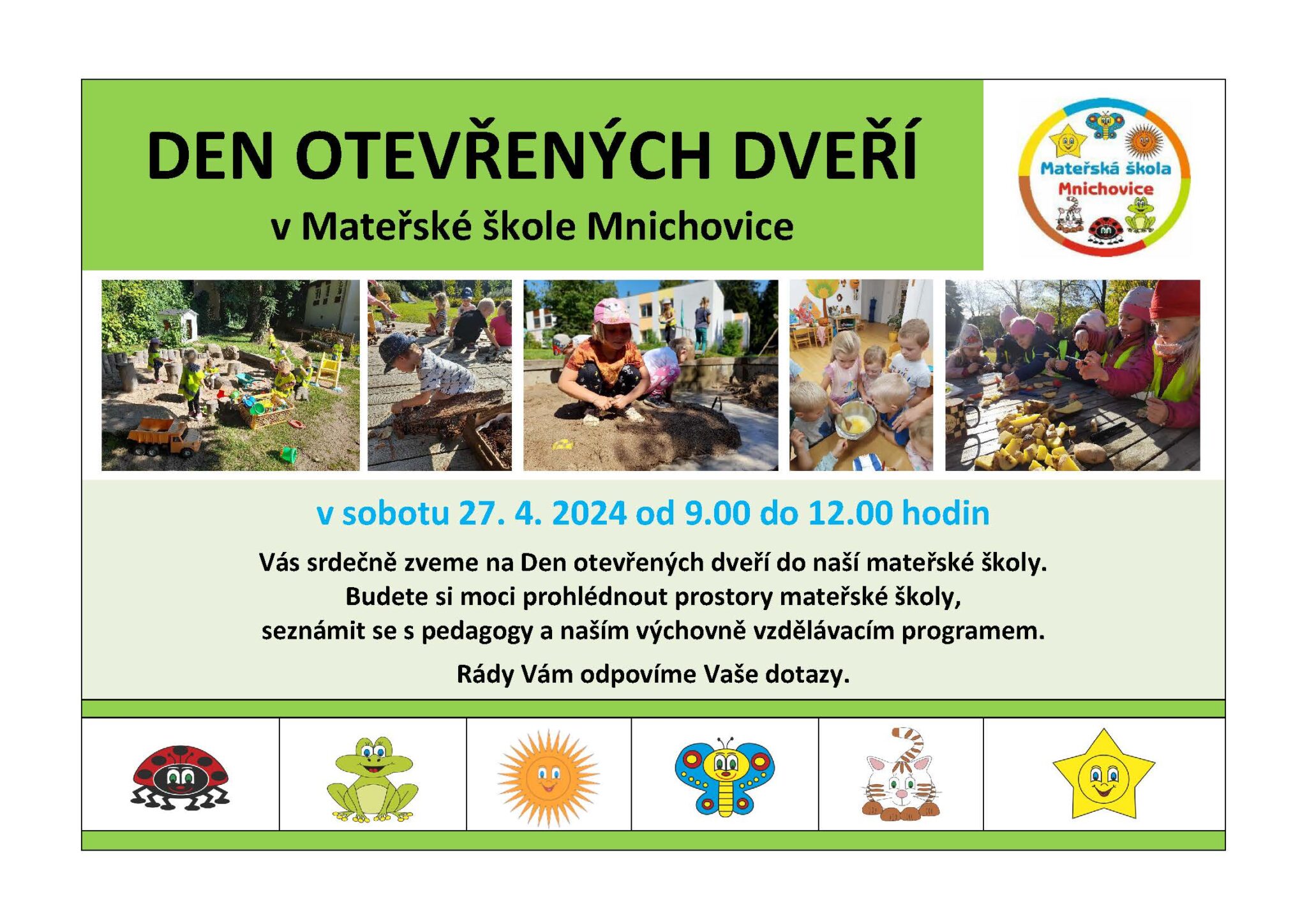 DEN OTEVŘENÝCH DVEŘÍ v Mateřské škole Mnichovice – Mateřská školka ...